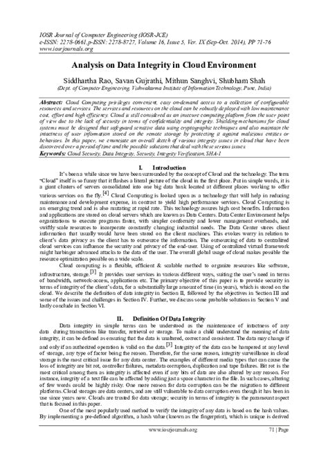 Pdf Ensuring Data Integrity In Cloud Computing