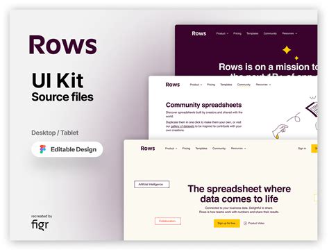 Rows Web Ui Recreated By Figr Design On Dribbble