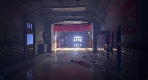 Great Ue4 Hallway Design By Justin Owens Ue4 Gamedev Gamedesign Unrealengine4 School