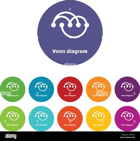Venn Diagramm Icons Set Vector Color Stock Vector Image Art Alamy