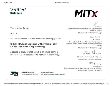 anil raj on linkedin machinelearning python mit certificationachievement