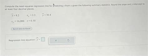 Solved Compute The Least Squares Regression Tine For Chegg