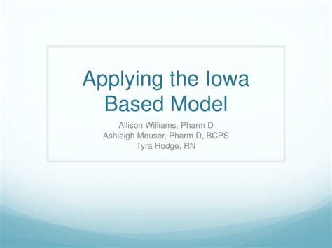 Ppt Applying The Iowa Based Model Powerpoint Presentation Free Download Id 2482220