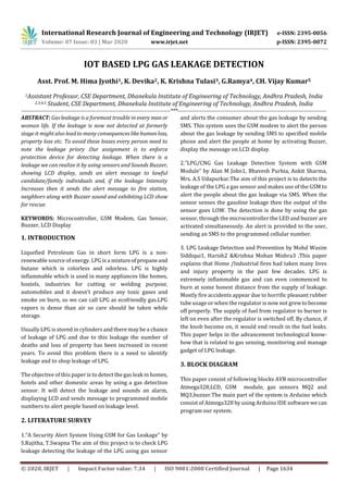 IRJET IoT Based LPG Gas Leakage Detection PDF