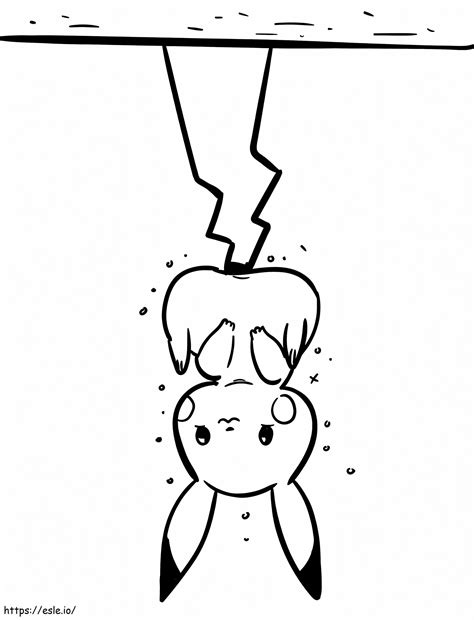 Upside Down Pikachu Coloring Page