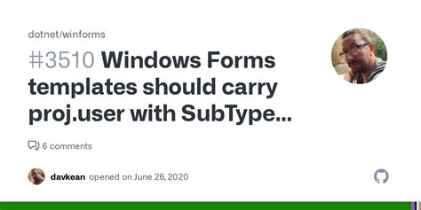 Windows Forms Templates Should Carry Er With Subtype Already Set
