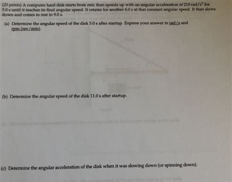 Solved Points A Computer Hard Disk Starts From Rest Chegg