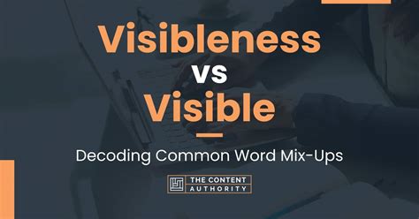 Visibleness vs Visible: Decoding Common Word Mix-Ups