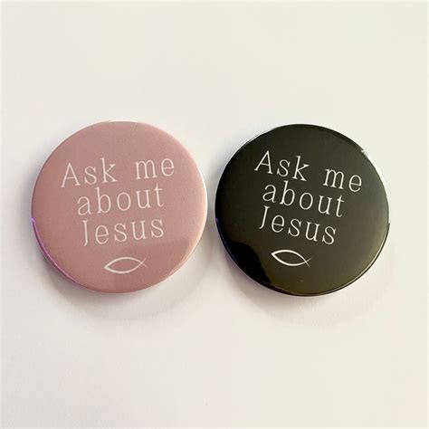 Ask Me About Jesus Pin Christian Pins Catholic Pinback Button 2