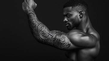 Free Muscular Tattooed Man Image Muscle Tattoos Strong Download