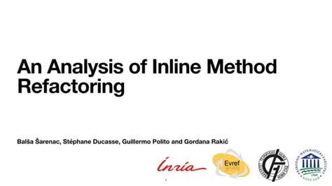 An Analysis Of Inline Method Refactoring Pdf