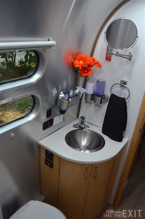 Tour Our Airstream The Bathroom Flying Cloud Bunk Model