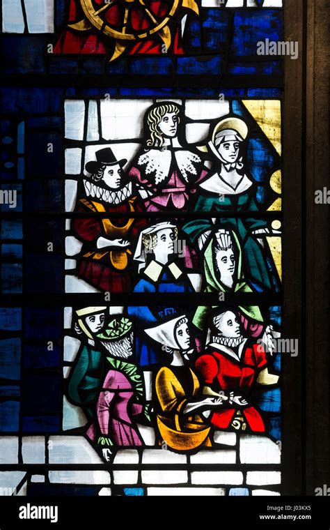 Stained Glass By Harry Stammers In The Lady Chapel St Mary Redcliffe Church Bristol Uk Stock