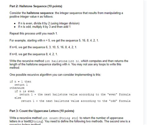 Solved Part 2 Hailstone Sequence 10 Points Consider The