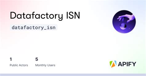 datafactory isn datafactory isn · apify