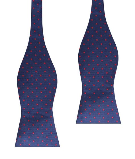 Navy On Red Mini Pin Dots Self Bow Tie Blue Polka Dot Untied Bowties Bows Blue Polka Dots