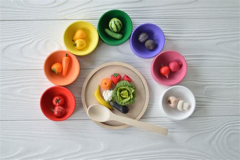 Sensory Kit Colorful Miniature Vegetables And Fruits Montessori