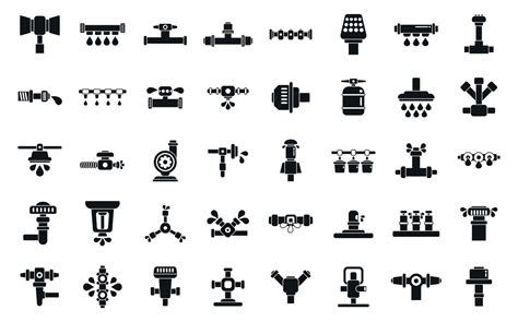Irrigation System Icons Set Simple Vector Agriculture Farming 22872877