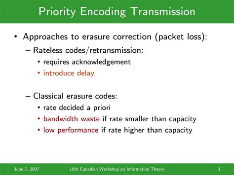 Ppt Rank Metric Codes For Priority Encoding Transmission With Network Coding Powerpoint