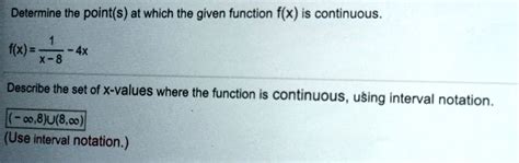 Solved Determine The Points At Which The Given Function Fx Is