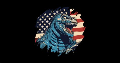 Godzilla Flag Godzilla Flag Sticker Teepublic