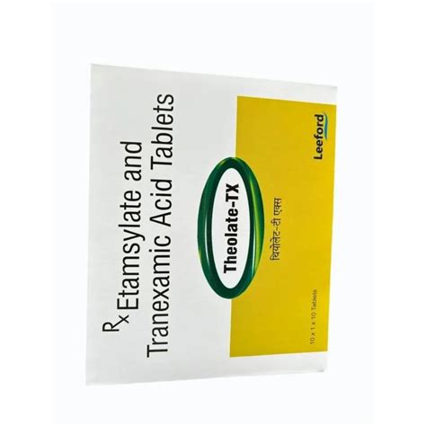 Theolate Tx Tablet 250mg500mg For Heavy Menstrual Bleed 10x10 Tablets