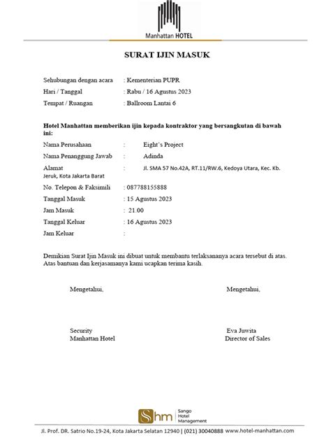 Loading Form Hotel Manhattan Pdf