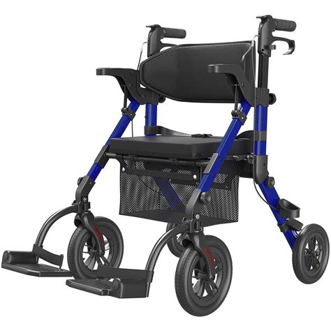 Transport Wheelchair Lightweight Foldable Walker Wheelchair Combo