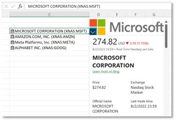 Excel Linked Data Types An Introduction SQL Spreads