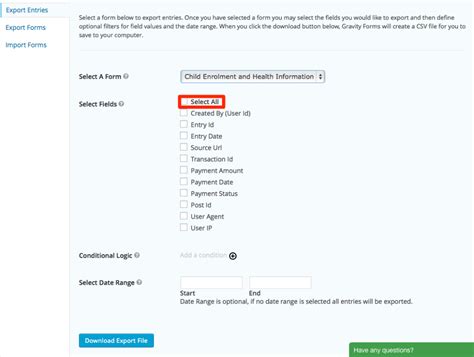 How To Export Form Entries Hubbli Knowledge Base