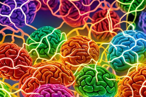 A Microscopic Look At The Intricate Neural Pathways Of The Brain Stock Illustration