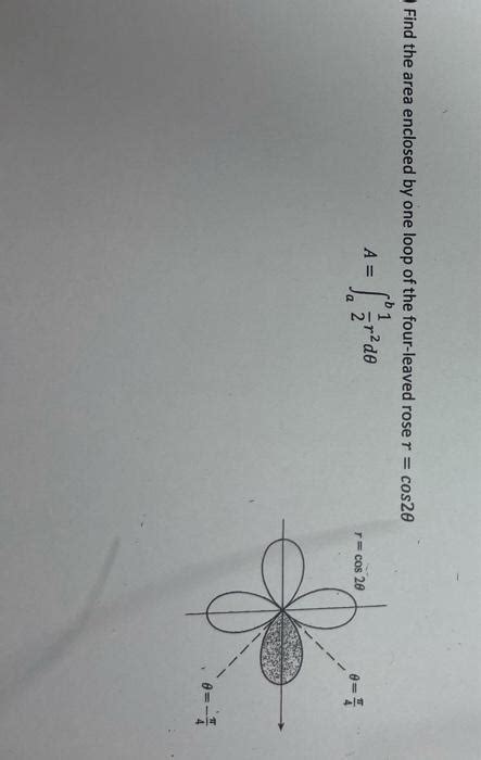Solved Find The Area Enclosed By One Loop Of The Four Leaved