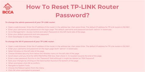 How To Reset Tp Link Router Password 10 Full Configure Guide Bcca