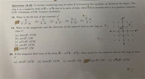 Solved Questions A Circular Conducting Ring Of Radius Chegg