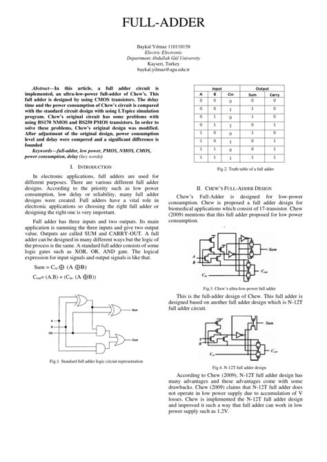 PDF FULL ADDER DESIGN IMPLEMENTATION