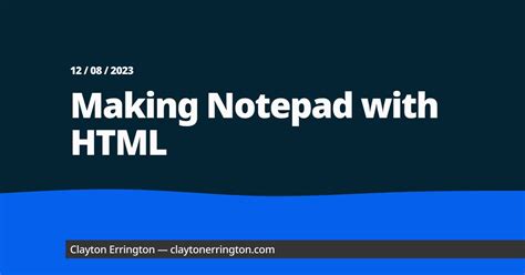 Making Notepad With Html
