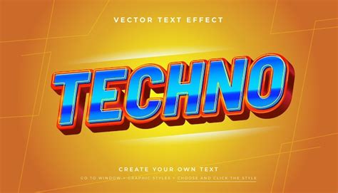 Premium Vector 3d High Technology Text Effect Typography
