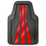 Auto Drive Black And Red Rubber Floor Mat Set Universal Fit All