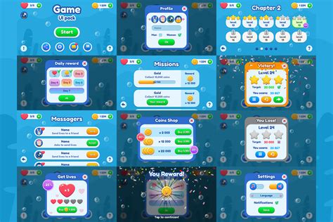 Casual GUI Mobile Game UI Pack Behance