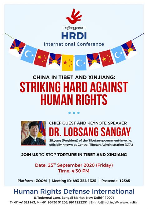 Hrdi International Conference China In Tibet And Xinjiang Striking