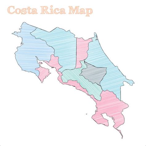 Outline Of Costa Rica Drawing Illustrations Royalty Free Vector