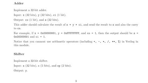 Need To Implement A 32 Bit Adder Shifter And Alu In
