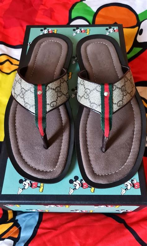 Gucci Monogram Flip Flopsandals Luxury Sneakers And Footwear On Carousell