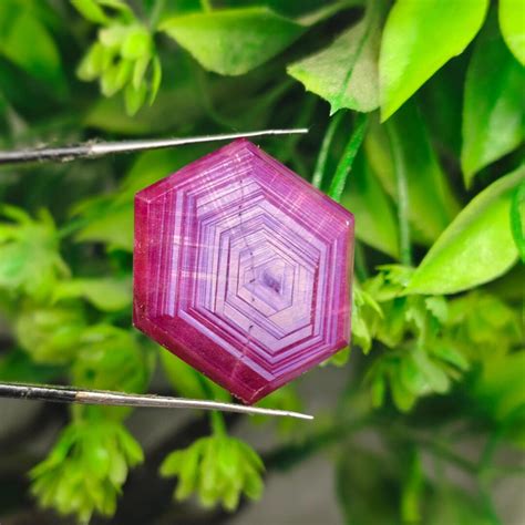 Trapiche Star Ruby Gemstone Hexagon Jewelry Making Stone 25x27x4 Mm