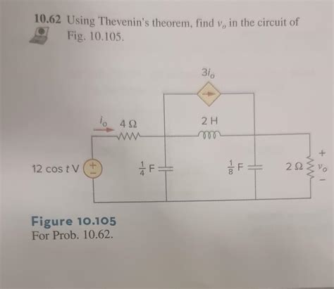 solved 10 62 using thevenin s theorem find vo in the
