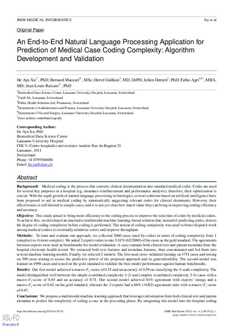 An End To End Natural Language Processing Application For Prediction Of Medical Case Coding