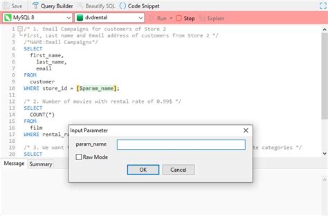 Query Customization Using Navicat Only Syntax