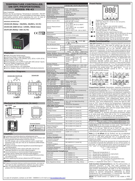pr43 onoff manual pdf thermocouple relay