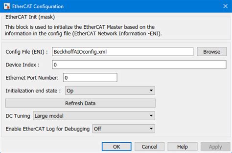Configure Ethercat Main Device Node Model Matlab And Simulink