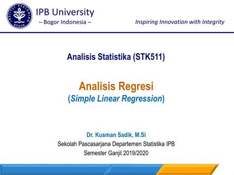 Pdf Analisis Statistika Stk511 · 09 10 2019 · Analisis Regresi